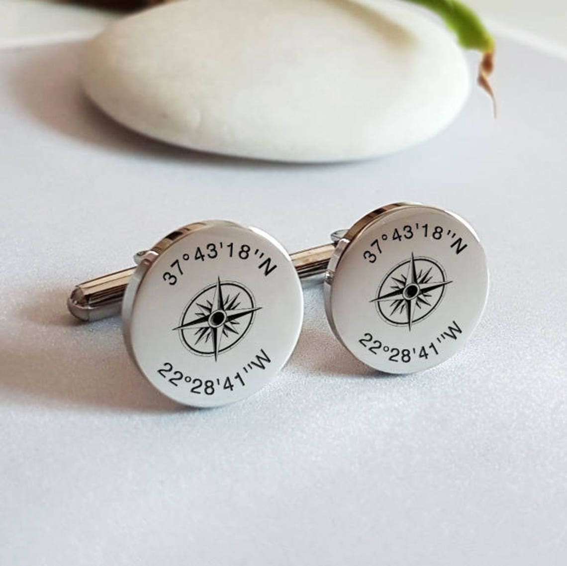 Personalized Coordinate Initial Cufflinks Latitude Longitude | Etsy