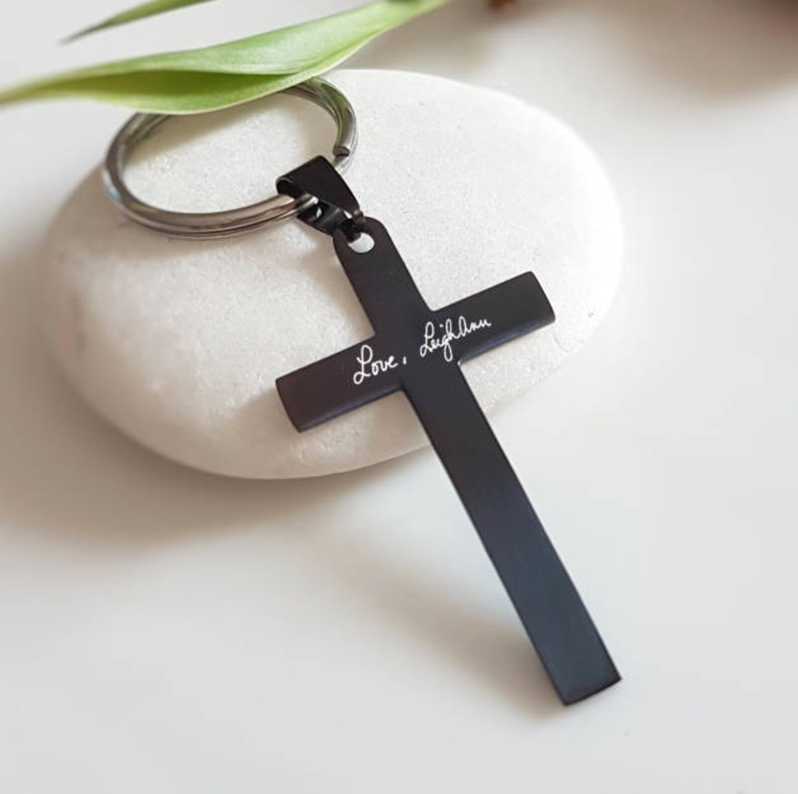 Custom Handwriting Signature Cross Pendant Necklace Religious - Etsy