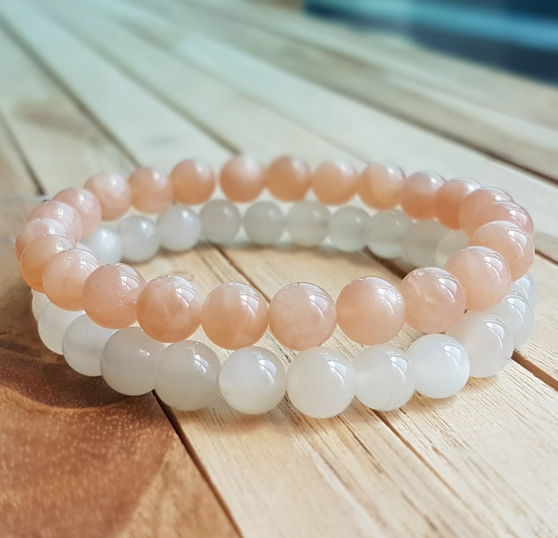 Sunstone Braceletcouple Braceletmoonstone Braceletset of - Etsy