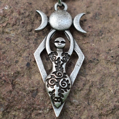 Triple Moon Goddess Necklace Goddess Jewelry Gift for Her - Etsy