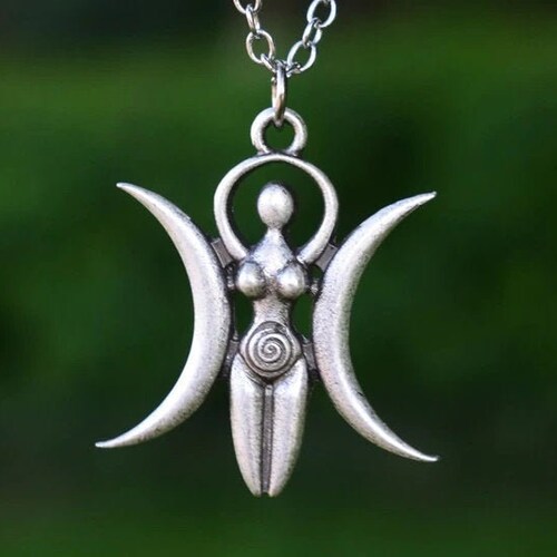 Triple Moon Goddess Necklace Goddess Jewelry Gift for Her - Etsy