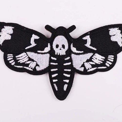Deaths Head Moth Embroidered Patch Applique Hawkmoth Patch - Etsy