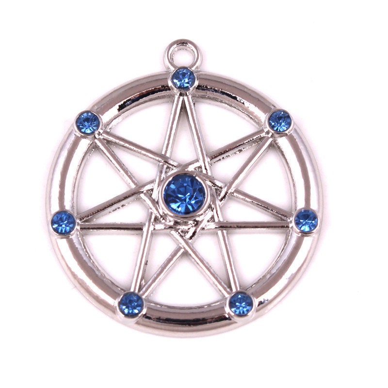 Seven Pointed Star 8 Sparkling Blue Crystal Heptagram Symbol | Etsy