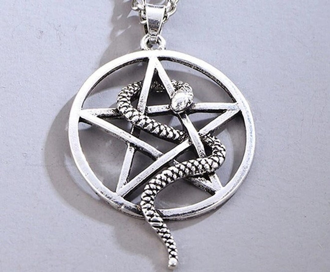 Snake Pentagram Pendant Snake Pentacle Necklace Cobra - Etsy