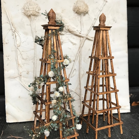 Nature Brown Garden Obelisk Miniature 1:12 - Etsy
