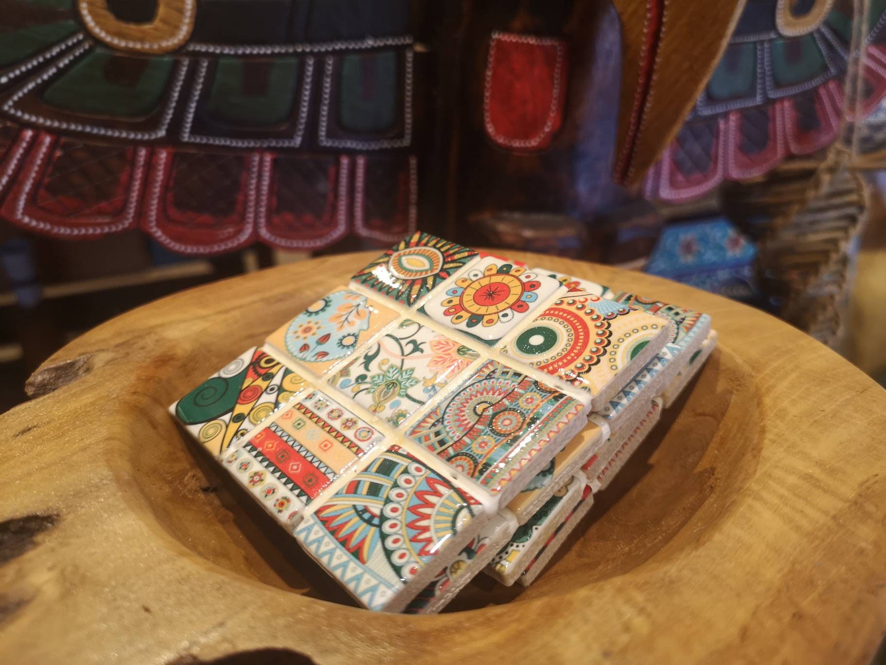 Set of Aztec, Native American Tile Coasters - Etsy