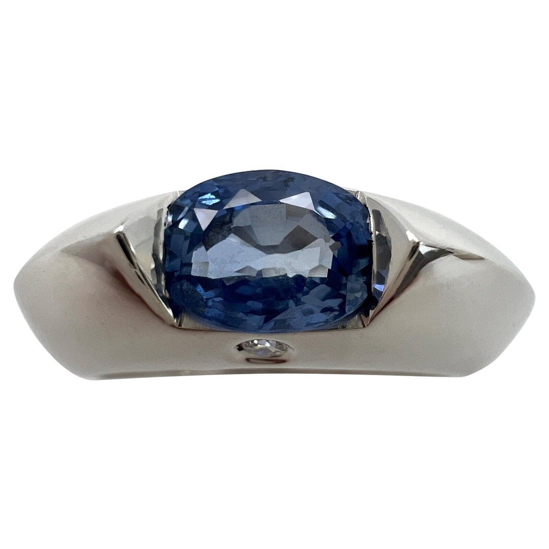 Rare Vintage Piaget Aura Blue Sapphire & Diamond 18k White Gold Ring - Etsy