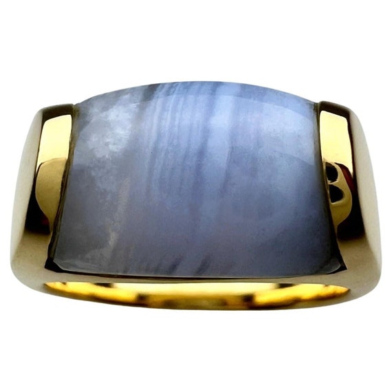 Bvlgari Bulgari Tronchetto 18k Gelbgold Blau Lila Achat Ring mit Box 6 5 Etsy