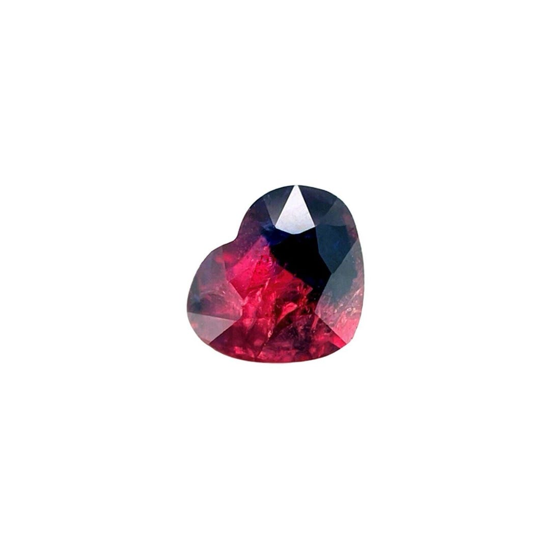 NATURAL 1.31ct Sapphire & Ruby WINZA Blue Red Heart RARE Untreated ...