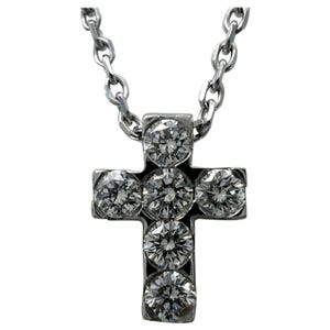 Vintage Van Cleef & Arpels Mini Cross Diamond 18k White Gold Pendant ...