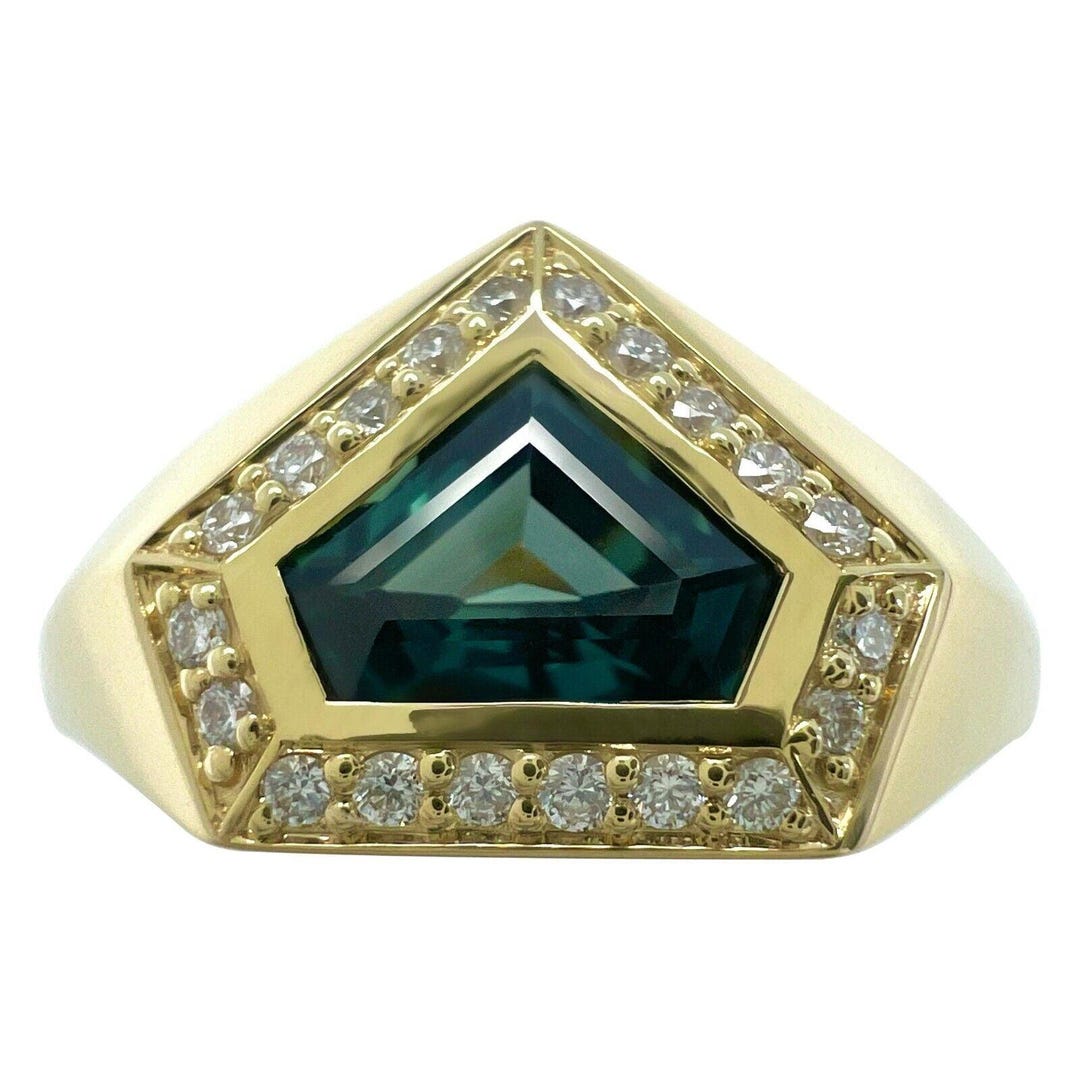 1.46ct Fancy Untreated Colour Change Sapphire Diamond 18k Gold Halo ...