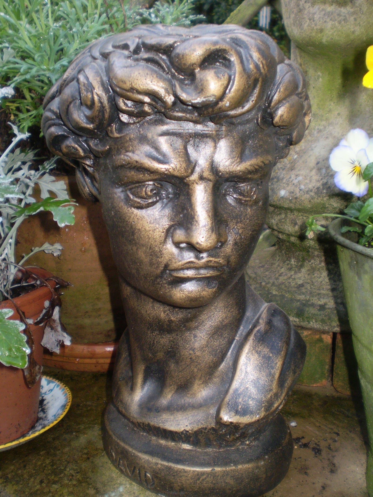 Vintage 1930's English Ceramic Garden Statue Bust of King David of ...