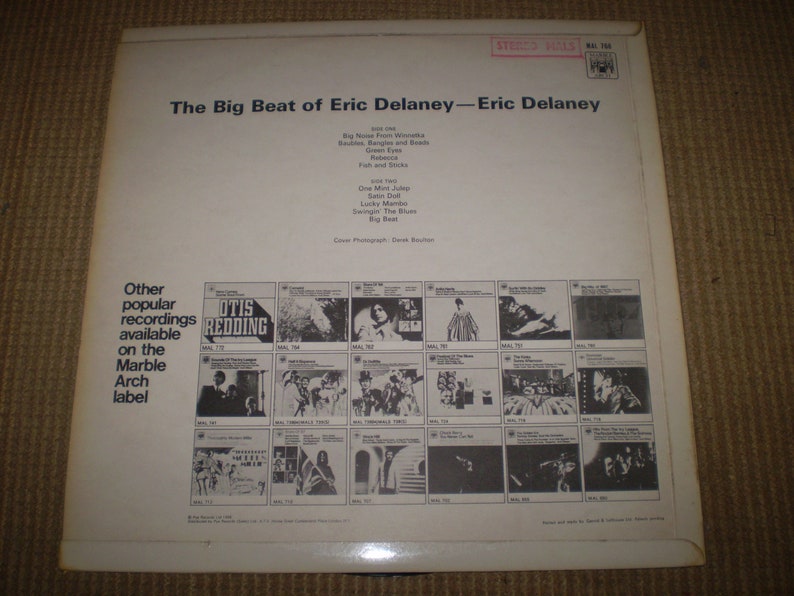 Big Beat of Eric Delaney Vinyl Stereo Jazz LP Album, 1968 British First ...