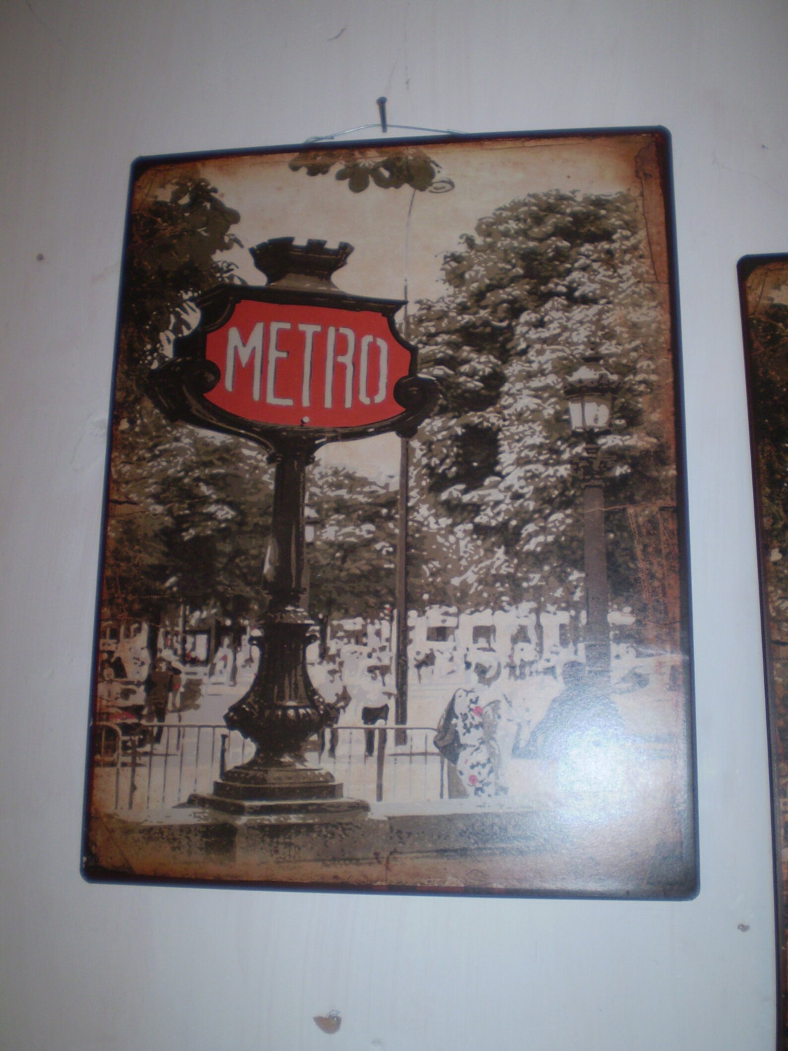 French Paris Metro Metal Wall Hanging Sign,subway,underground.design 2 ...