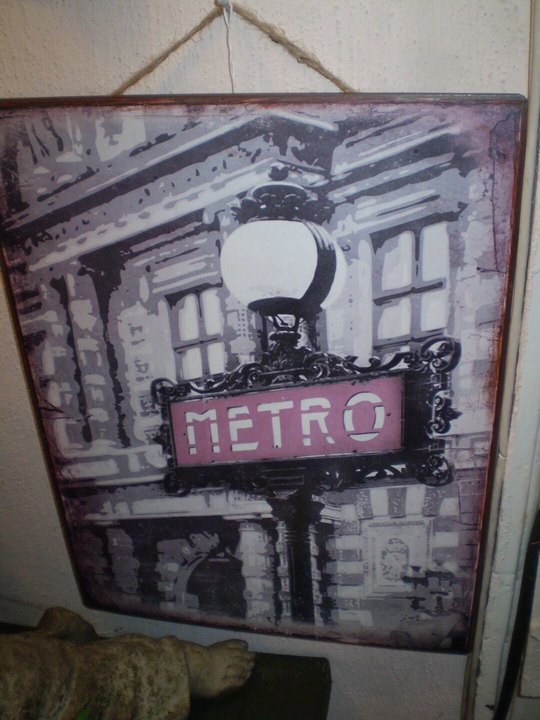 French Paris Metro Metal Wall Hanging Sign, Subway, Underground. Design ...