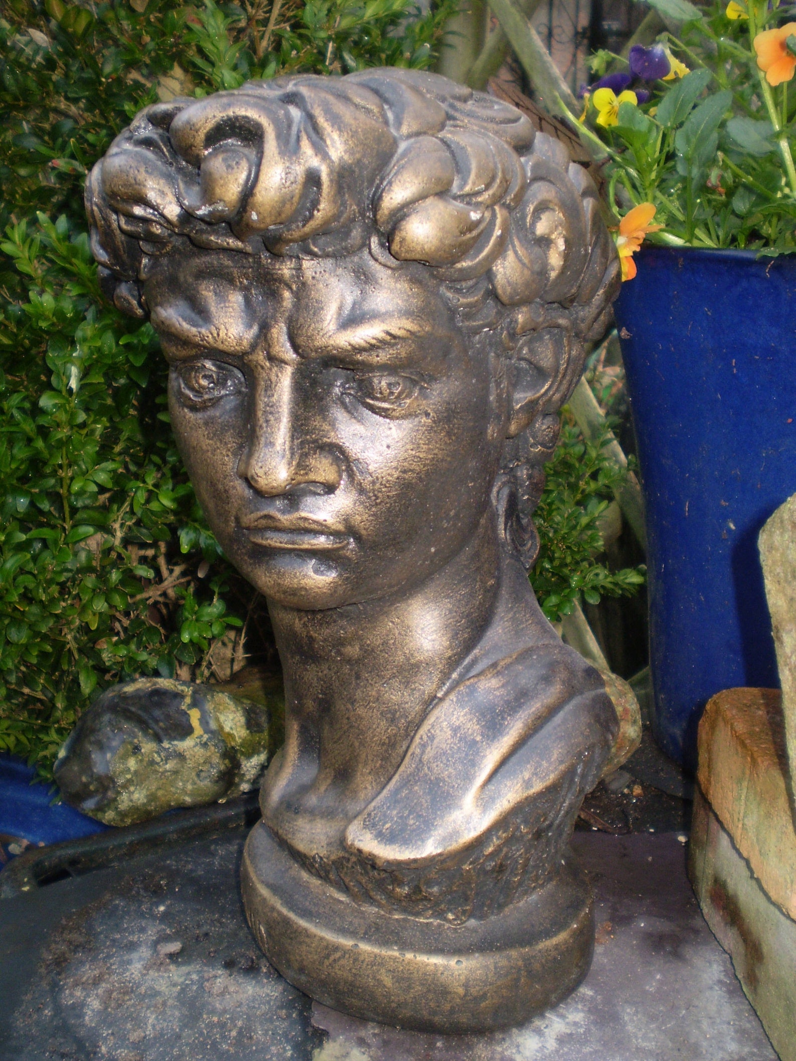 Vintage 1930's English Ceramic Garden Statue Bust of King David of ...