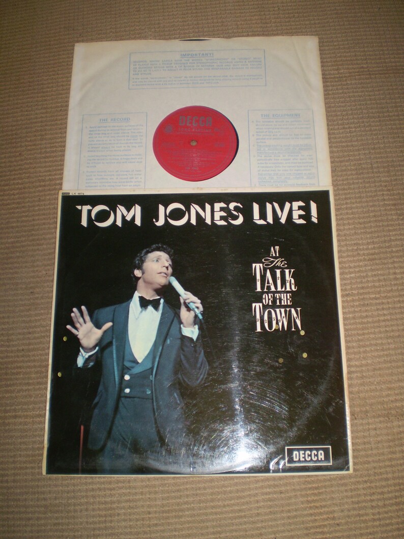 Live at Talk of the Town London Tom Jones Vinyl LP Album 1967 - Etsy
