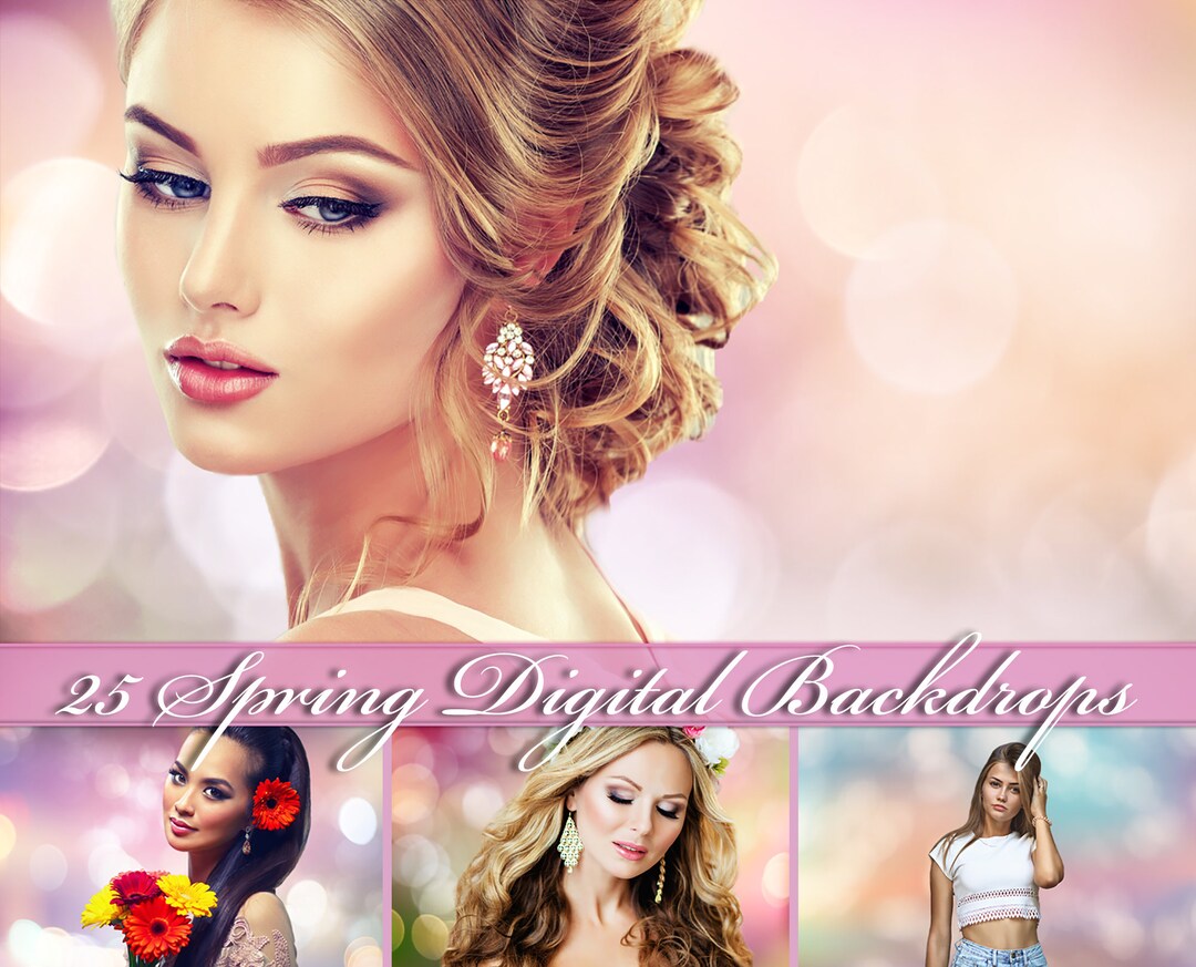 Pastel Bokeh Backgrounds, Rainbow Bokeh Digital Paper, Spring, Summer ...