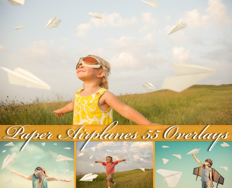 Paper Airplane Overlays Flying Paper Aeroplanes Digital - Etsy