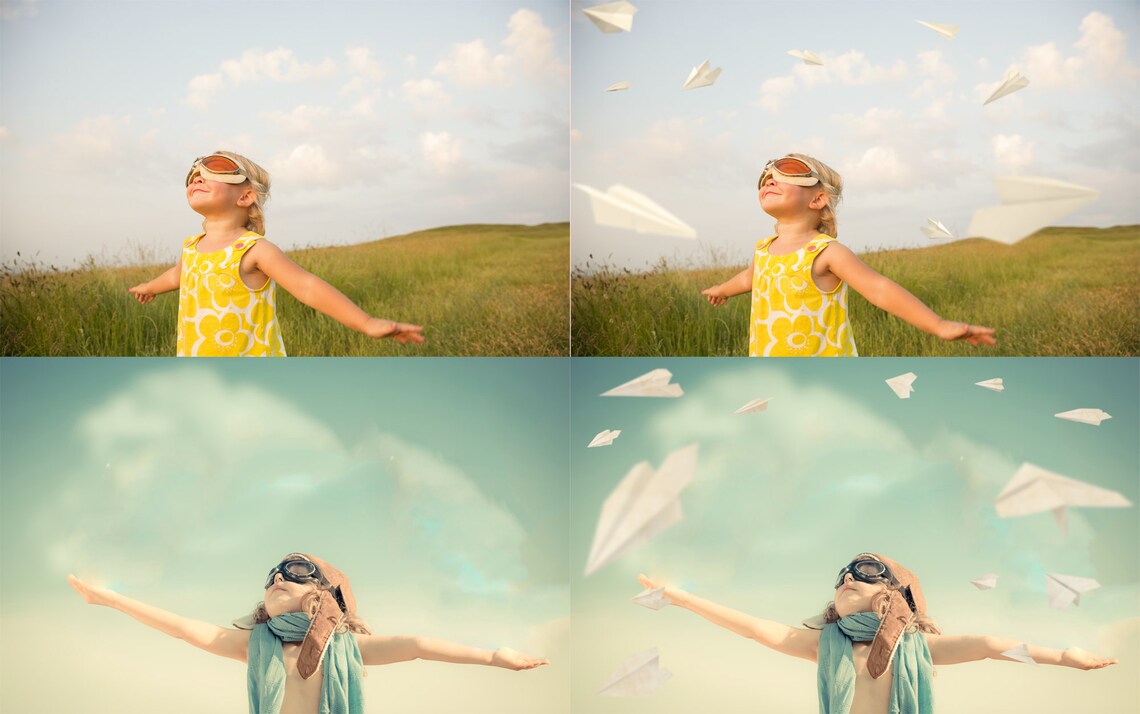 Paper Airplane Overlays Flying Paper Aeroplanes Digital - Etsy