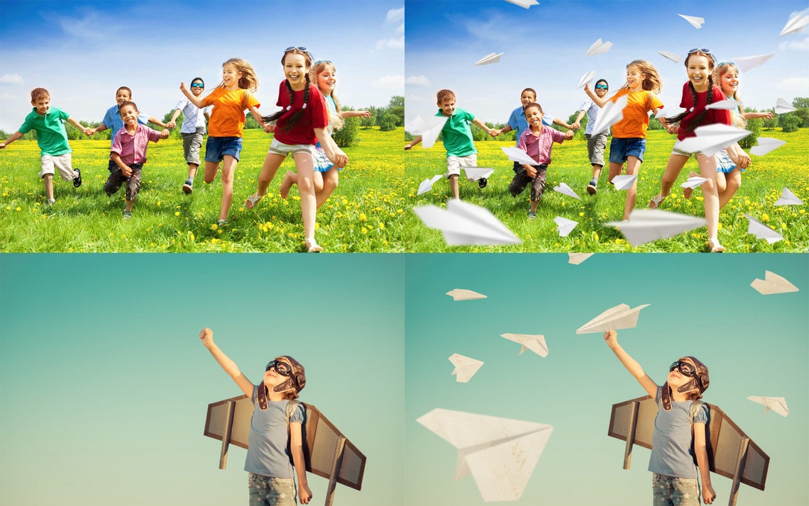 Paper Airplane Overlays Flying Paper Aeroplanes Digital - Etsy
