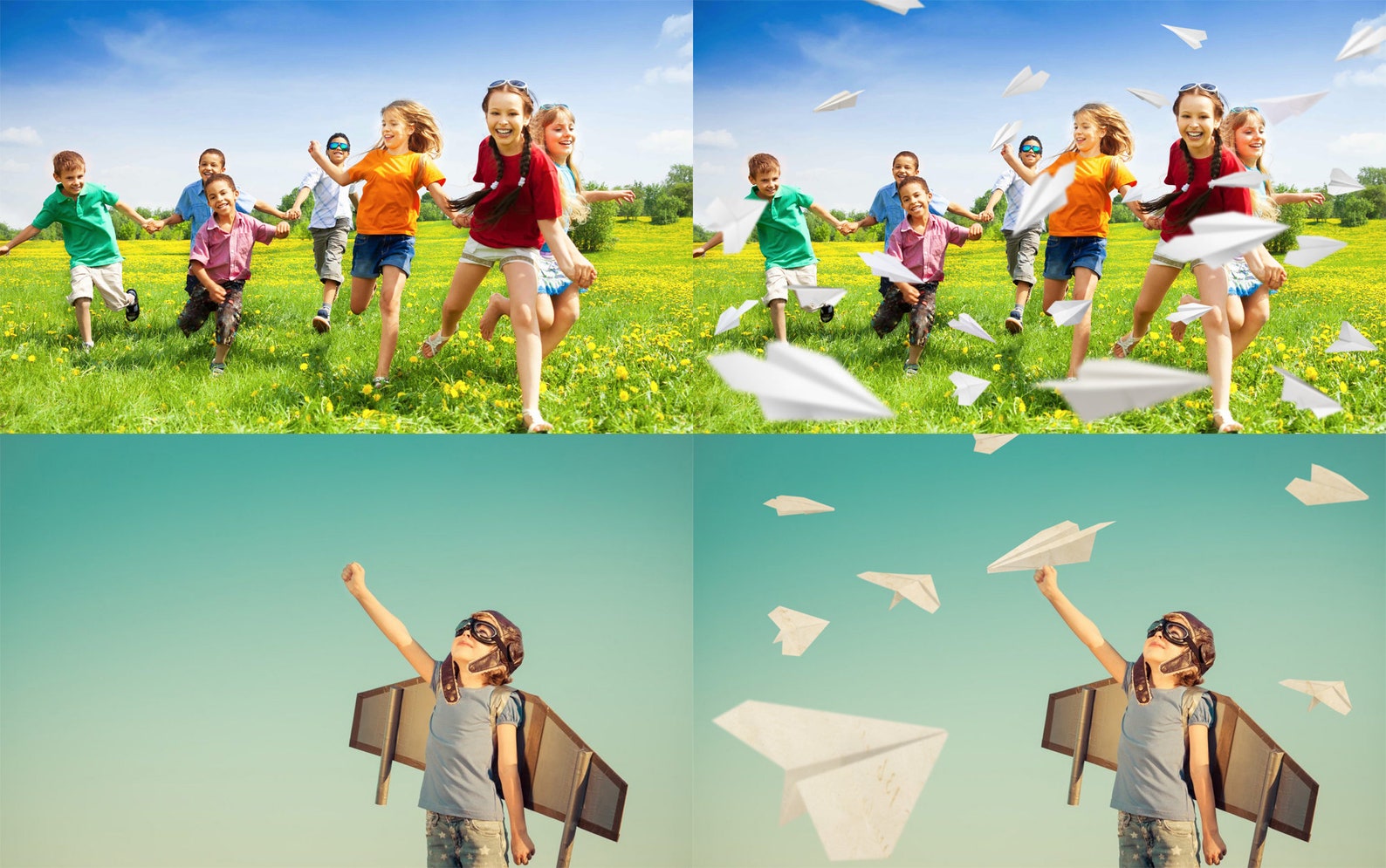 Paper Airplane Overlays Flying Paper Aeroplanes Digital - Etsy