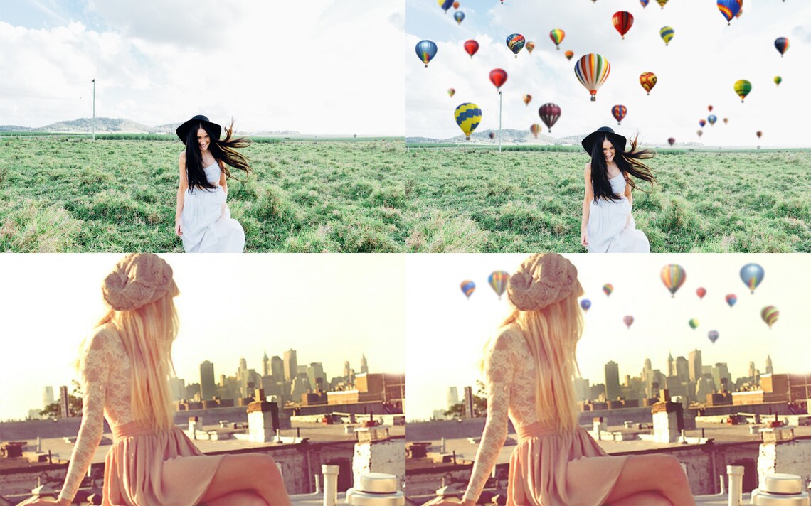 Hot Air Balloon Overlay Transparent PNG Photoshop Overlays - Etsy