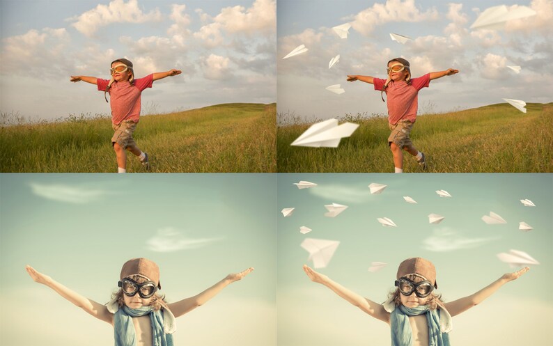 Paper Airplane Overlays Flying Paper Aeroplanes Digital - Etsy