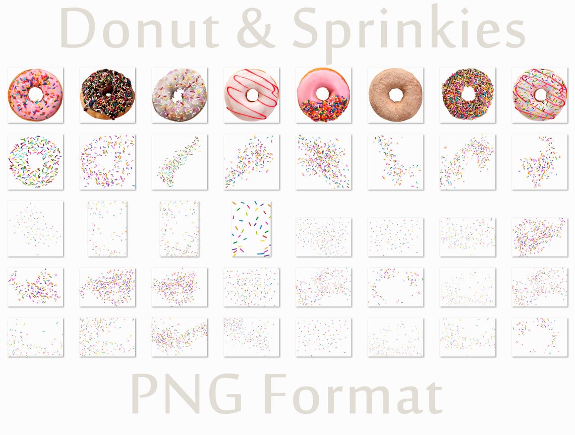Rainbow Sprinkles Overlay Blowing Confetti Donut Rainbow - Etsy