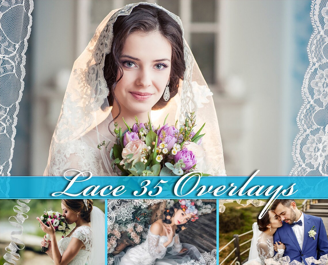 Lace Overlay Floral Border Transparent Digital - Etsy