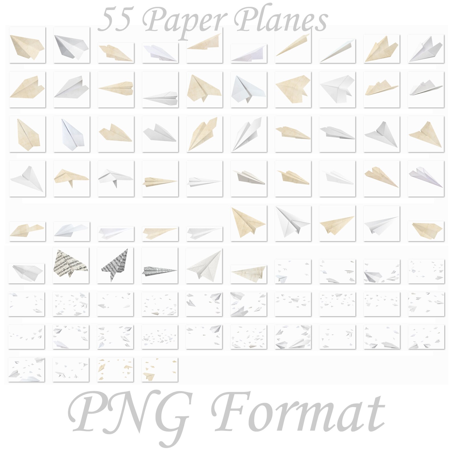 Paper Airplane Overlays Flying Paper Aeroplanes Digital - Etsy