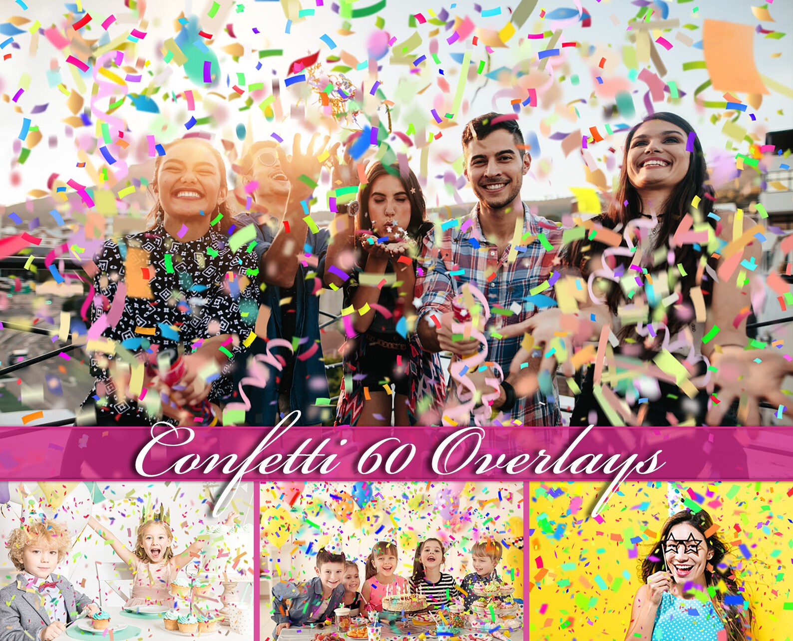 Confetti Overlays Falling Confetti Realistic Confetti - Etsy