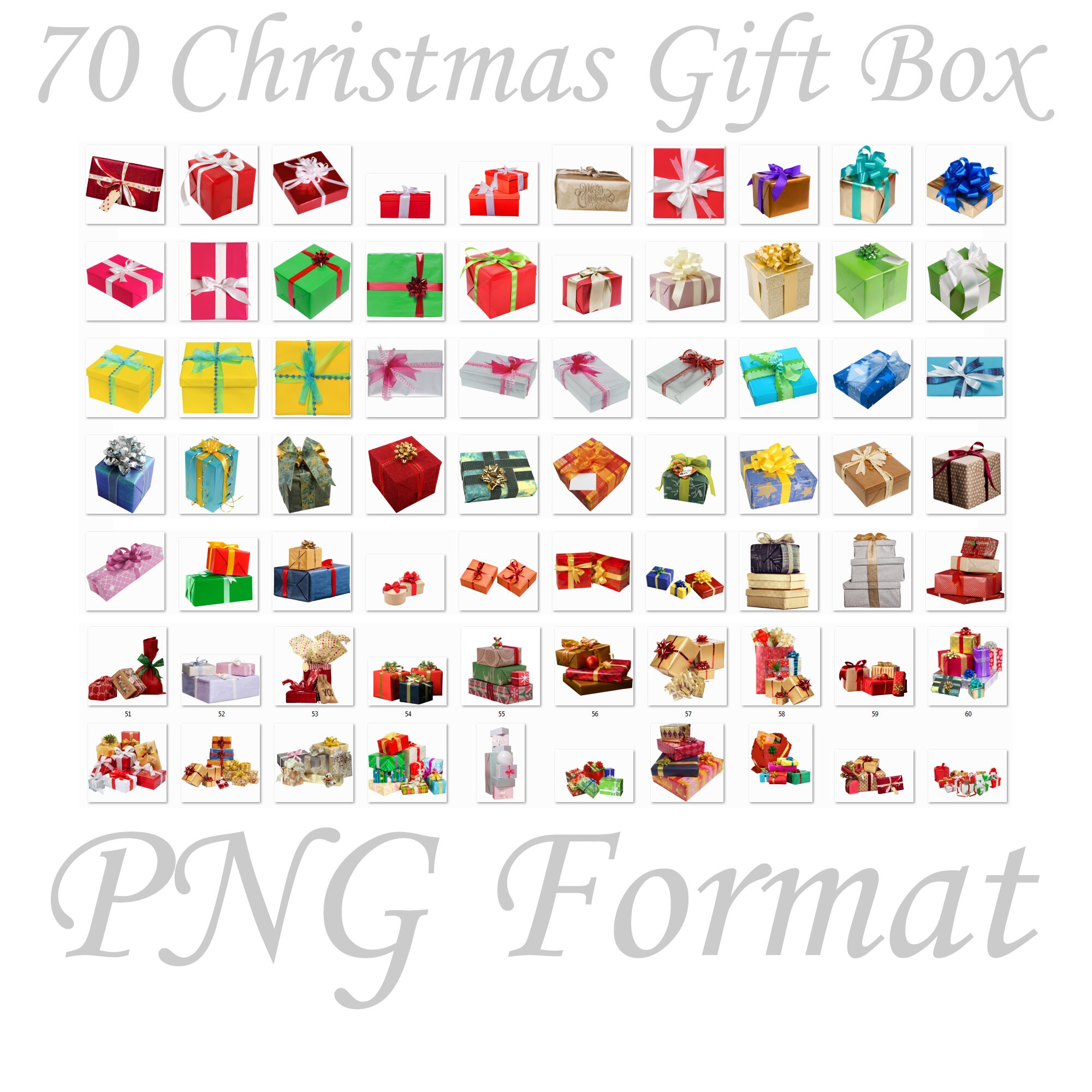Christmas Gift Box Overlays Birthday Present Stack Box - Etsy