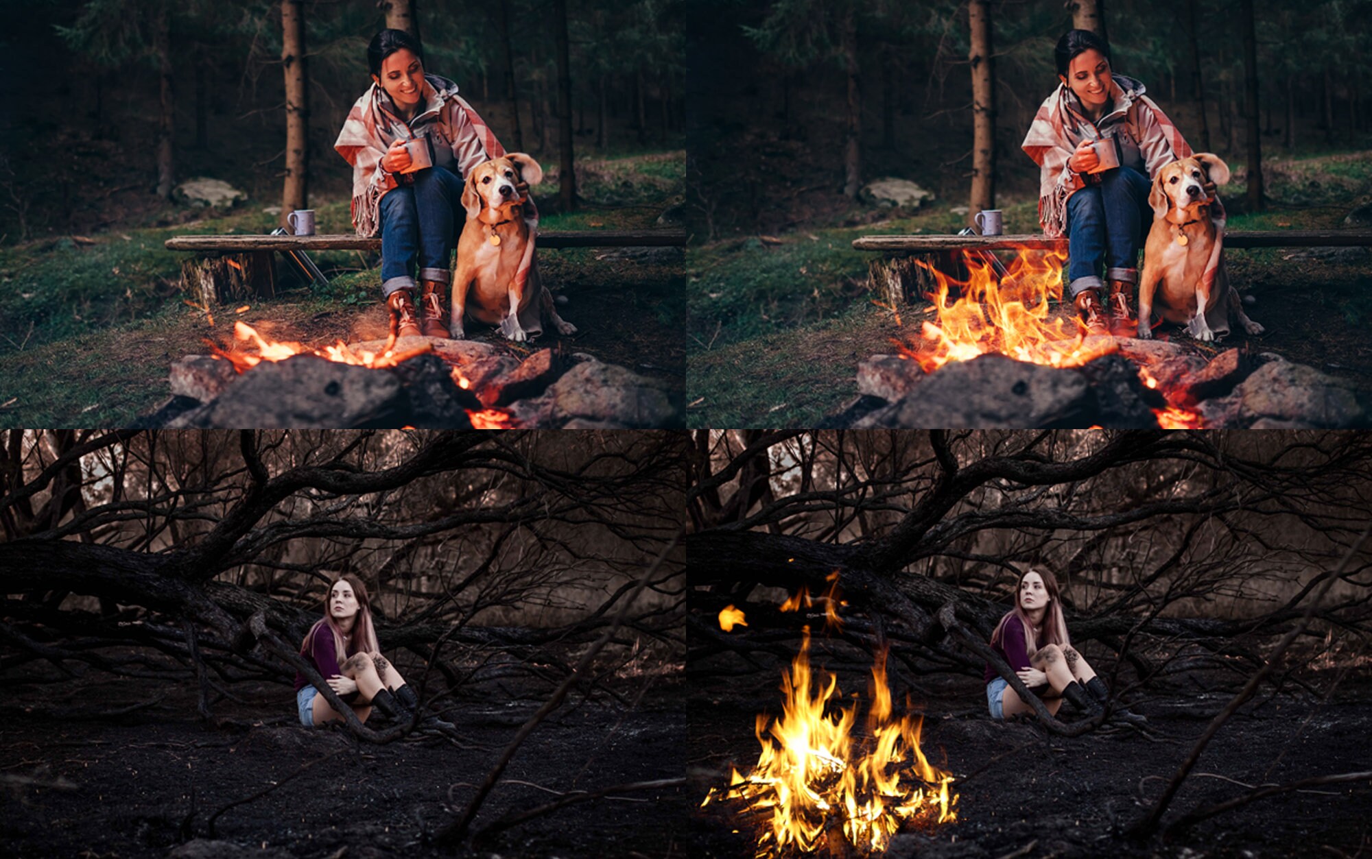 Fire Overlay Campfire Overlay Flame Photoshop Overlays - Etsy