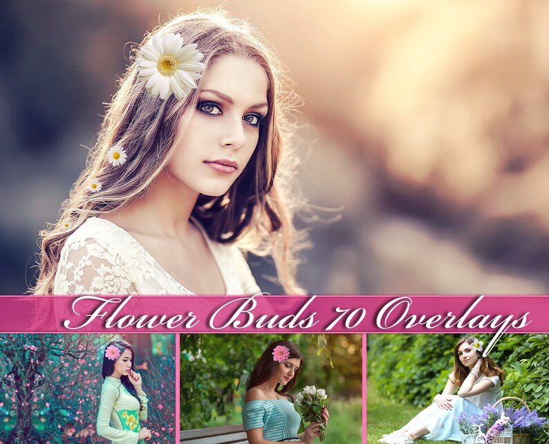 Flower Bud Overlays Photo Overlay Flower Hair Clips - Etsy