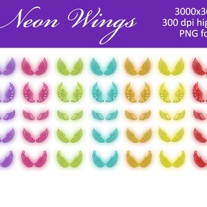 Angel Wings Overlays, Neon Angel Wings Overlay, Neon Light Effects ...