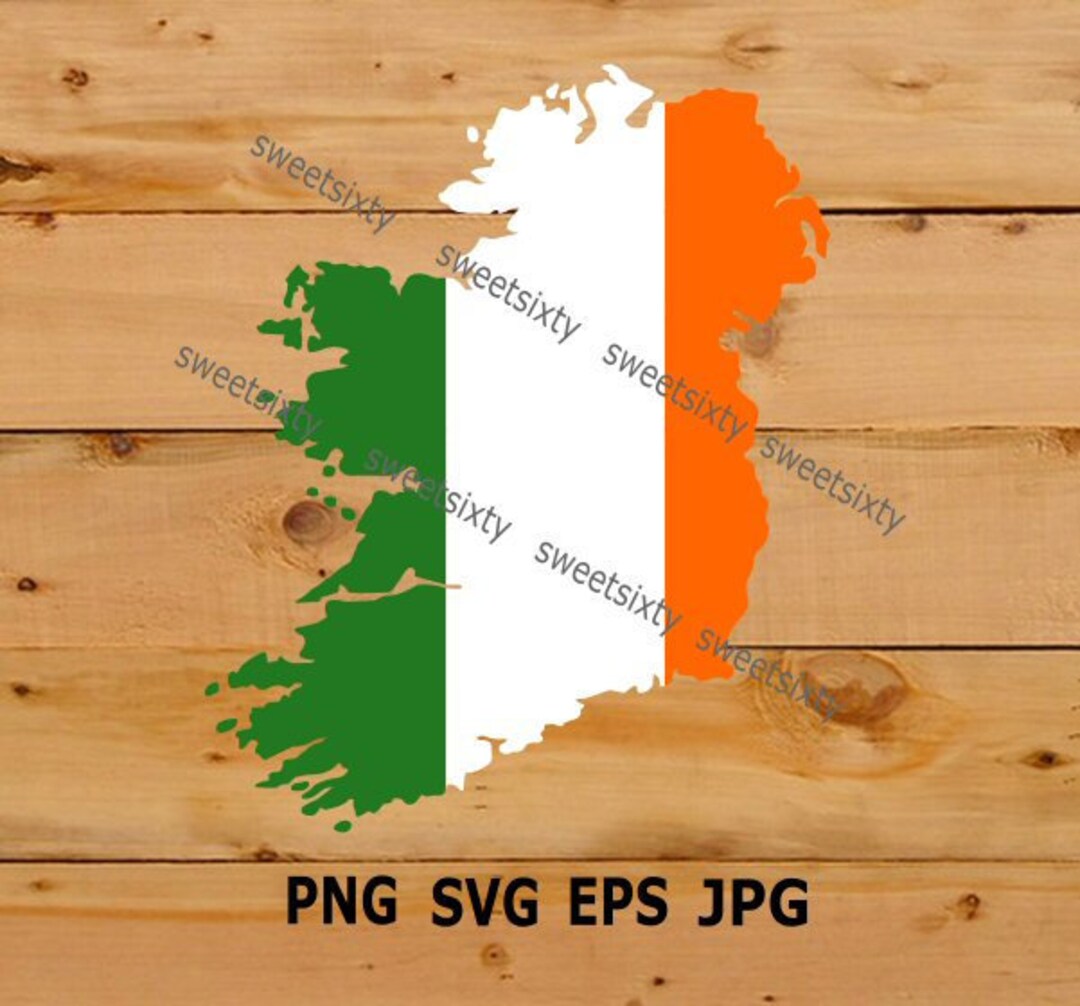 Ireland Flag Map File Download - EPS PNG SVG - Irish Map Flag - Instant ...