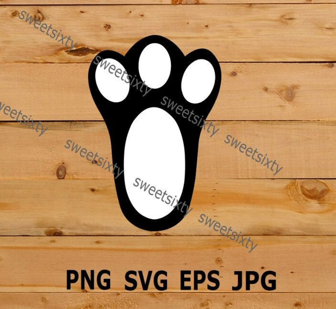 Easter Bunny Paw Foot Print - Cute Bunny Rabbit File Download - SVG EPS ...