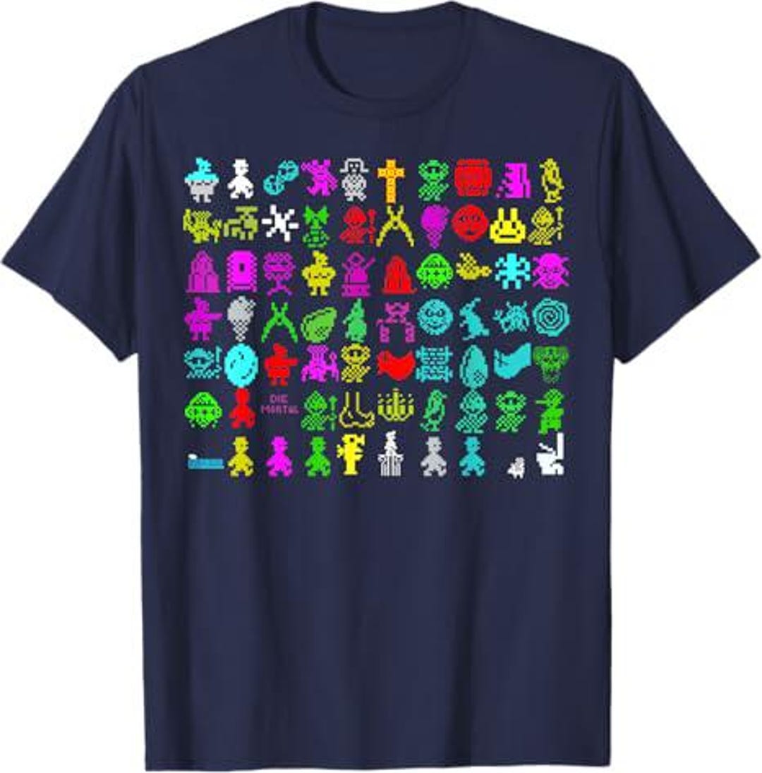 Jet Set Willy T-shirt Sprite Collection ZX Spectrum 1980s Gamer 8-bit ...
