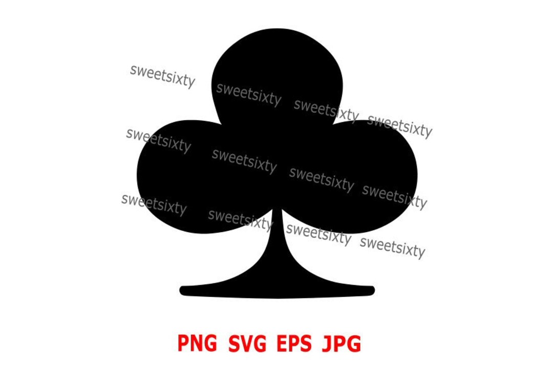 Club Card Suit - Poker Cards Clubs - SVG PNG JPG Files - Commercial Use ...