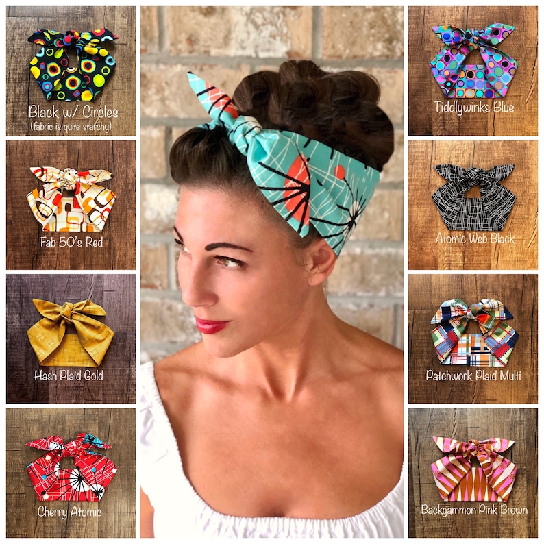 Retro Mid Century Modern Miranda Hair Wrap Wide Self Tie - Etsy