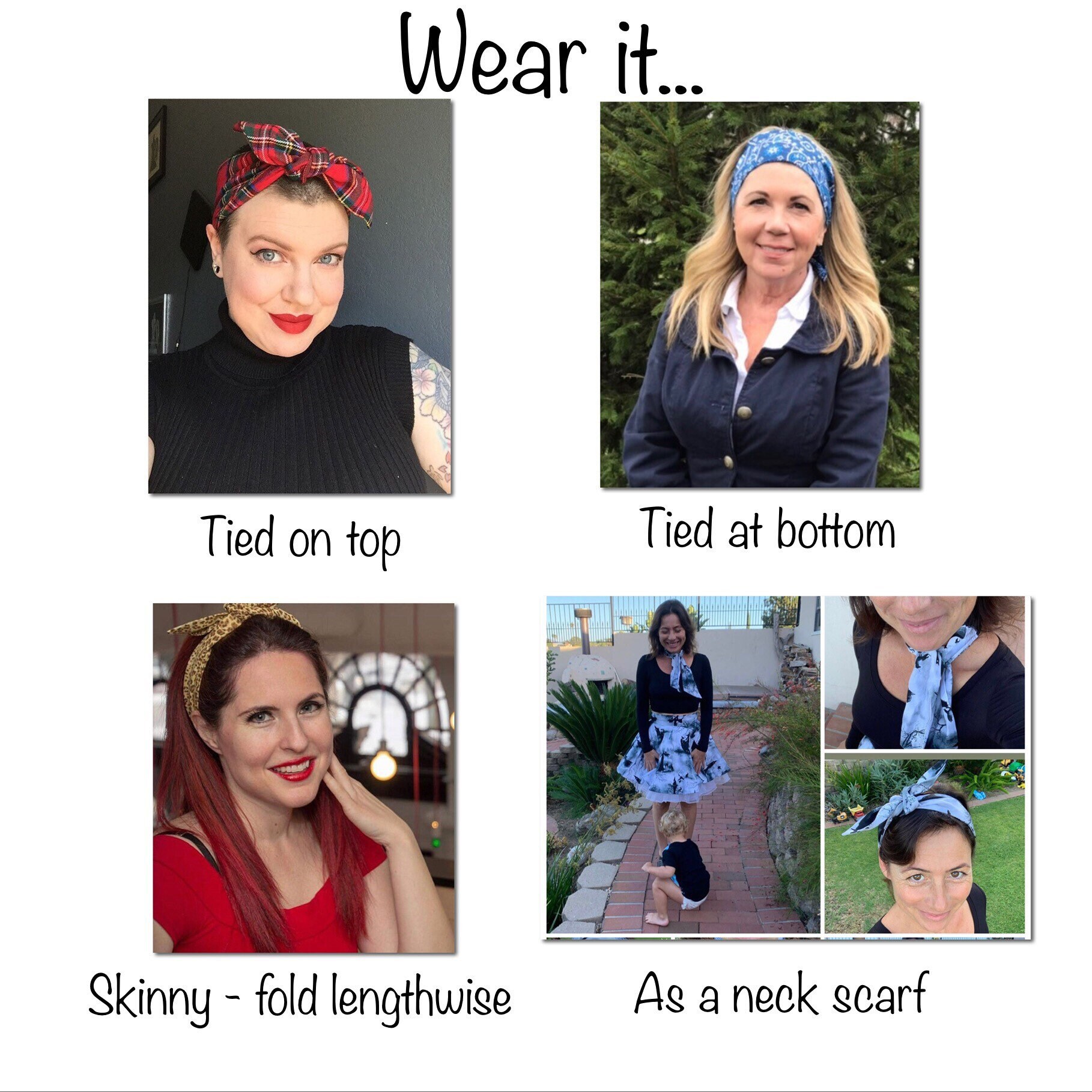 Stripes Retro Miranda Hair Wrap Wide Self Tie Headband Bow Stripe ...