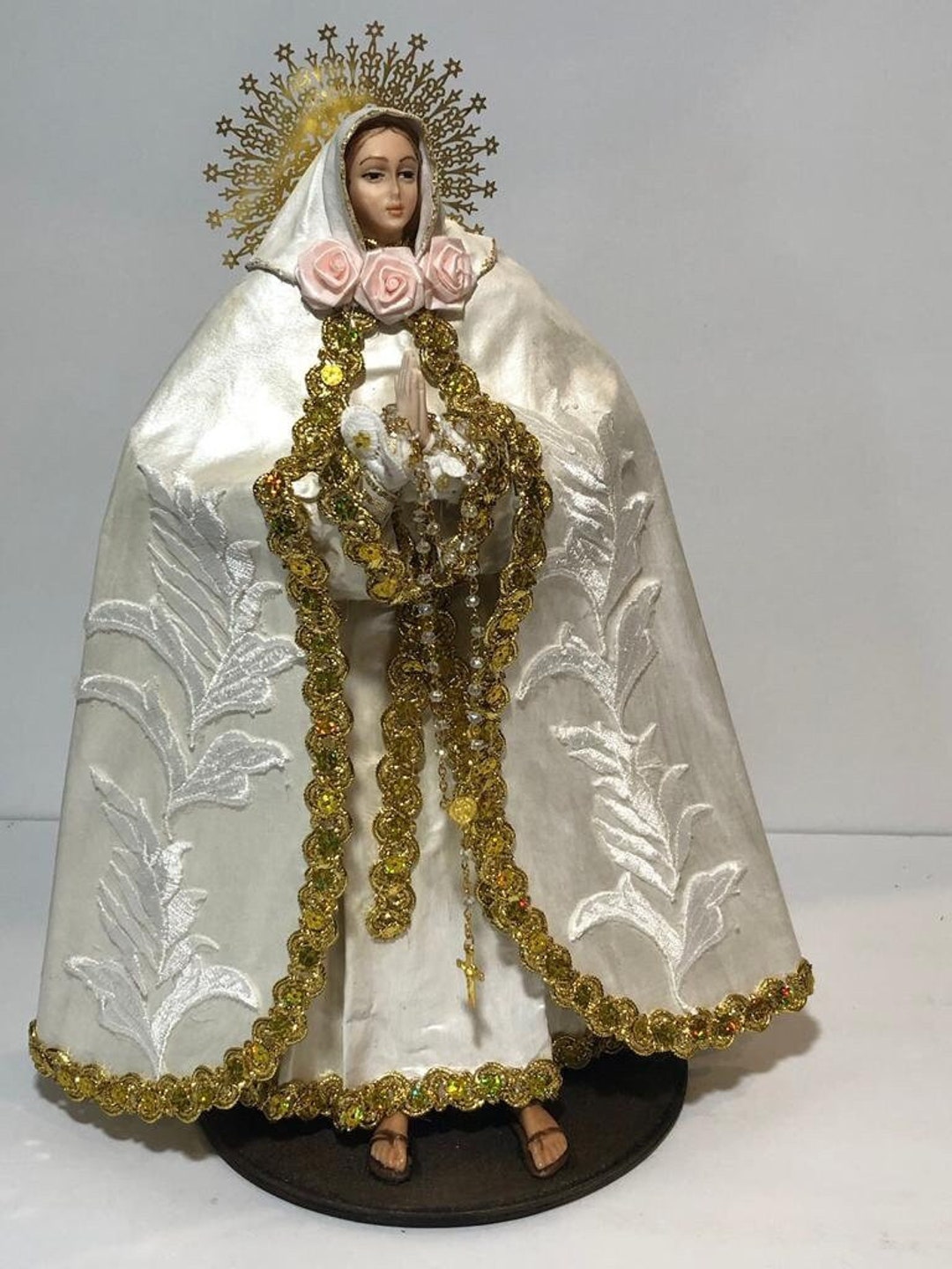 Virgin Mary Statue of Our Mystical Rose 14" Figure Catholic Christian ...