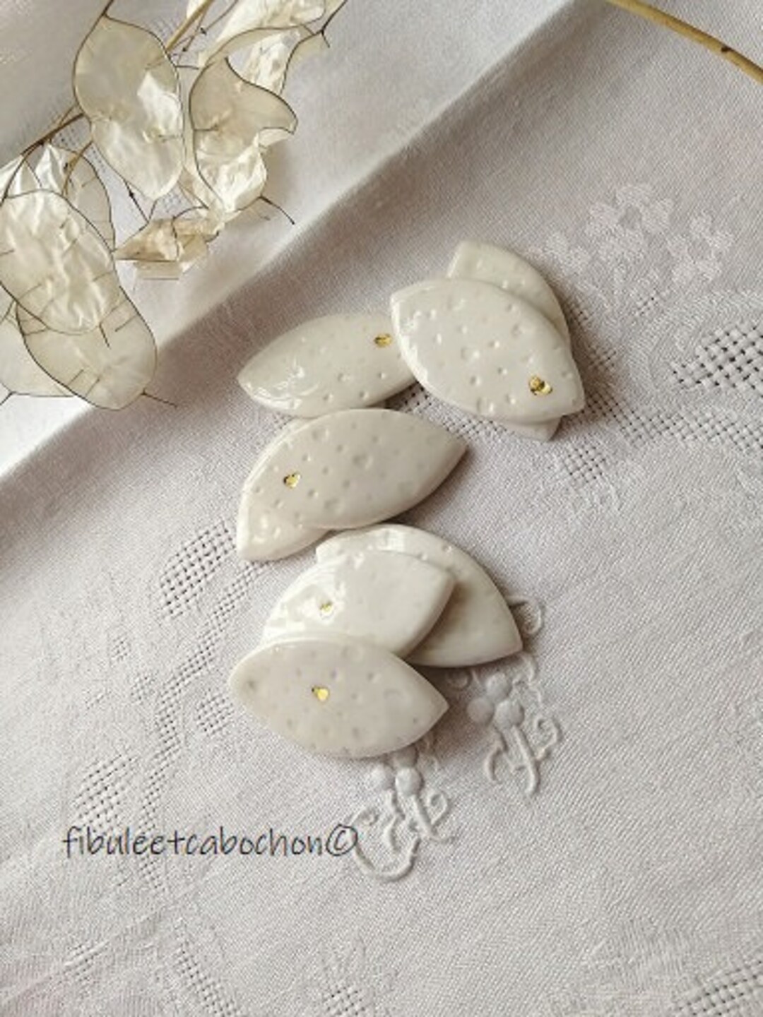 1 Porte couteau porcelaine et or, arts de la table, décoration de table ...