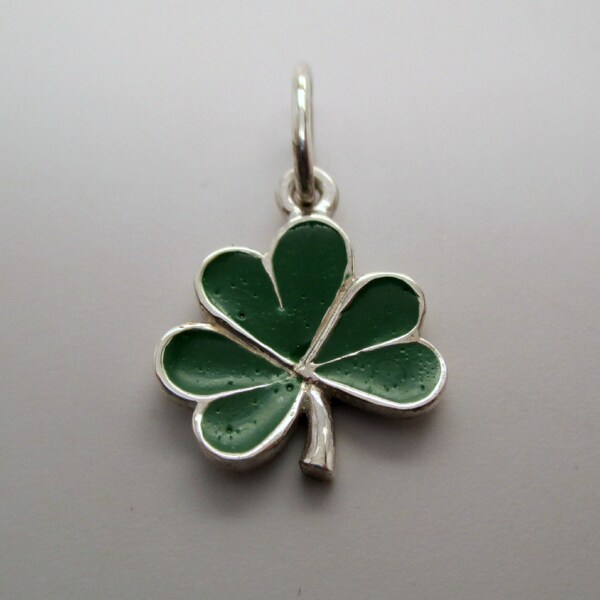 Tiny Green Shamrock Charm - Etsy