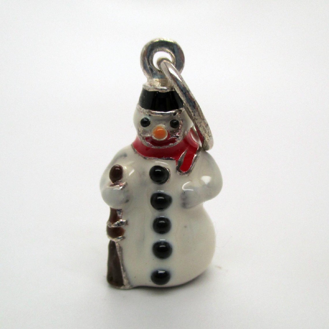 SNOWMAN CHARM Snowman Necklace Pendant Sterling Silver - Etsy