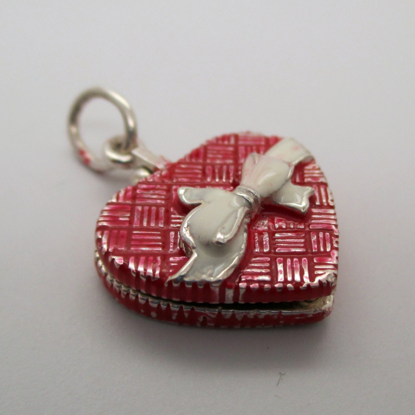 BOX OF CHOCOLATES, Sterling Silver, Charm, Valentines Day Gift, Heart ...