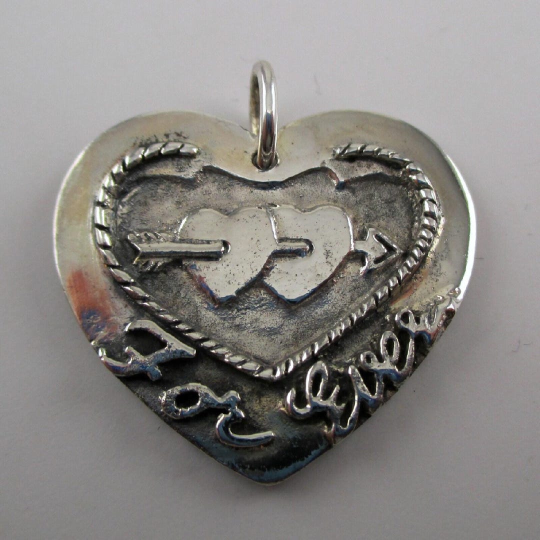 FOREVER AND EVER, Love, Heart Pendant, Sterling Silver, Heart Charm ...