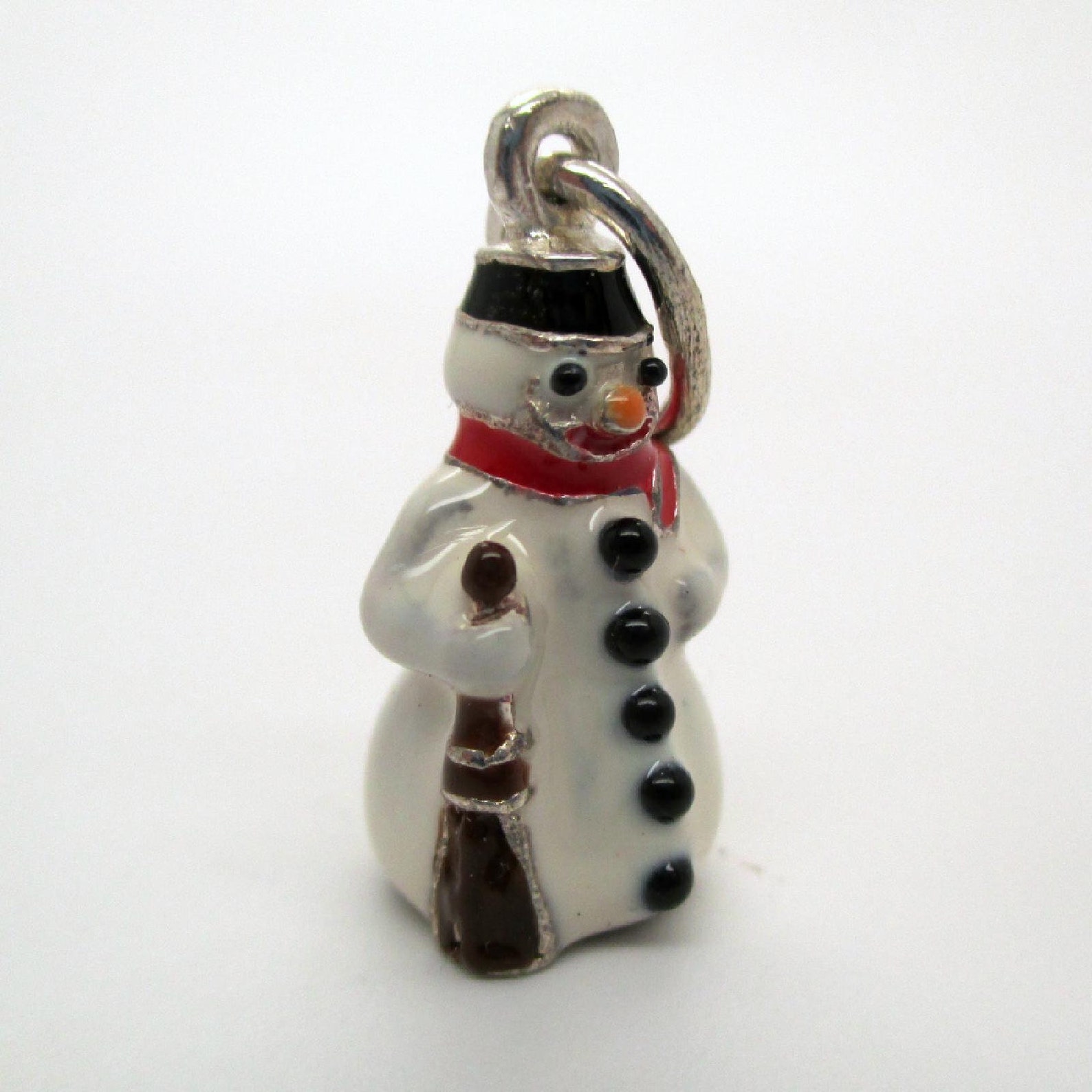 SNOWMAN CHARM Snowman Necklace Pendant Sterling Silver - Etsy