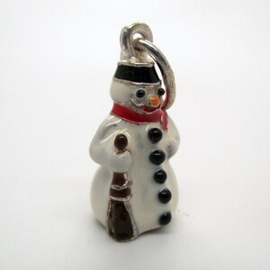 SNOWMAN CHARM, Snowman Necklace Pendant, Sterling Silver Charms, Frosty ...